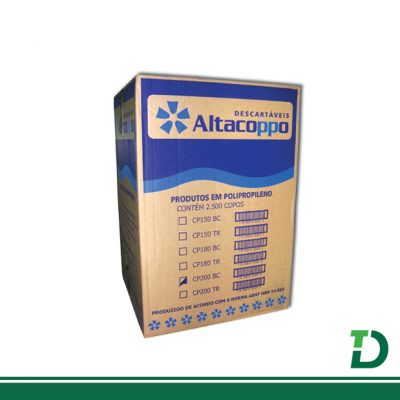 Copo Descartável Altacoppo 200ml Branco – TD Produtos de limpeza e descartáveis